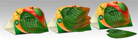 تقویم رومیزی خلاقانه میوه و برگ