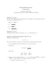 ECON 21020 PSET 2 Pdf ECON 21020 Econometrics Problem Set 2