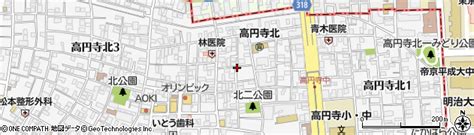 東京都杉並区高円寺北2丁目の地図 住所一覧検索｜地図マピオン