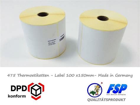 Thermoetiketten Etiketten auf Rolle 100x150mm für Thermodrucker