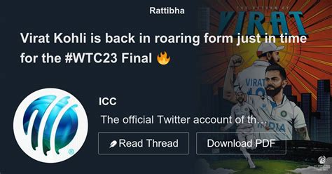 Virat Kohli Is Back In Roaring Form Just In Time For The Wtc23 Final 🔥