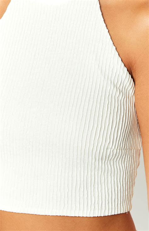 Queenie White Halter Crop Top Beginning Boutique Au