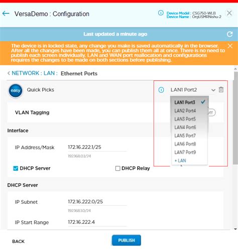 Configure Lan Connections Versa Networks