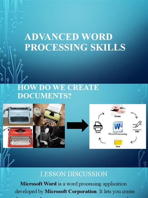 Lesson 3 Advanced Word Processing Skills Download Free Pdf Microsoft Word Word Processor