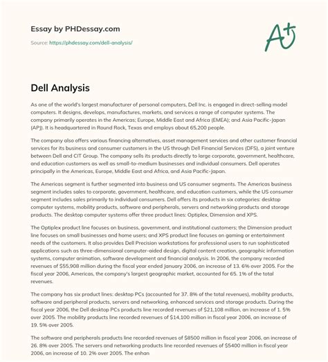 Dell Analysis