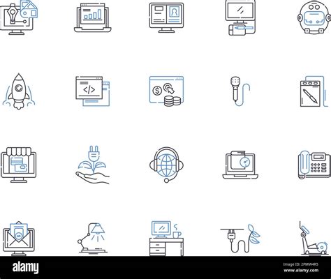 Electronics Outline Icons Collection Electronics Gadgets TVs Phones