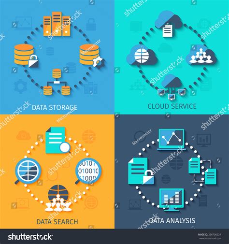 Big Data Secure Storage Analysis Cloud Stock Vector Royalty Free 256706524 Shutterstock