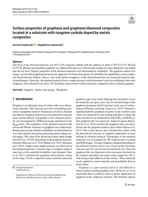 Surface Properties Of Graphene And Graphen Diamond Composites Located At A Substrate With