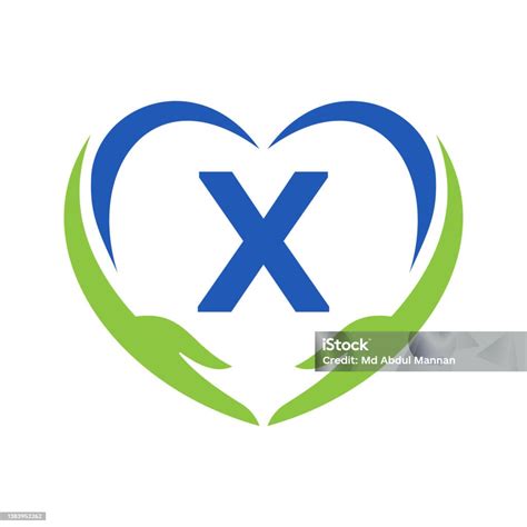 편지 X 편지 X 자선 로고 헬스케어 케어 손 기호와 재단에 손 관리 로고 로고에 대한 스톡 벡터 아트 및 기타 이미지 로고