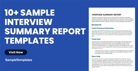 Free 10 Interview Summary Report Samples In Pdf Doc