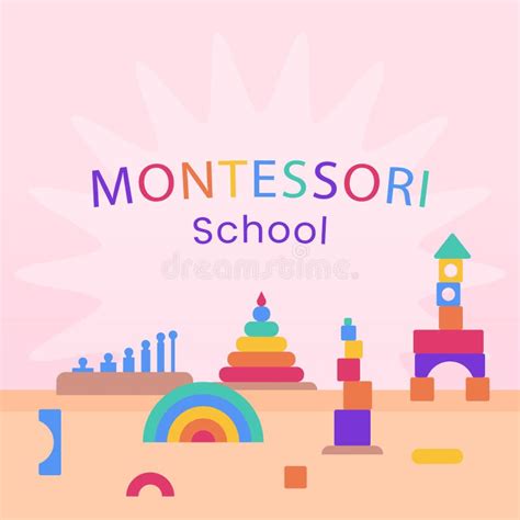 Hand Drawn Montessori Toys Illustration Vector Illustration Stock