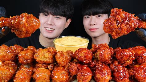 뱀파이어 치킨 리얼사운드 먹방asmr Mukbang Spicy Fried Chicken And Sweet Chicken スパイシーな