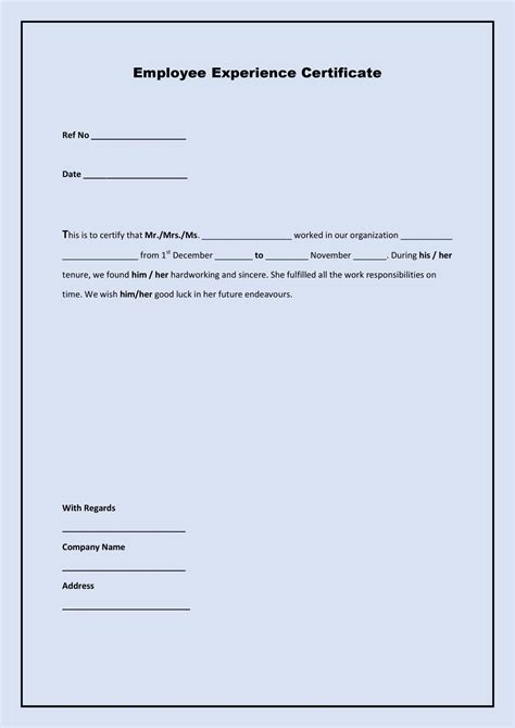 Driver Experience Letter Certificate Template Download In Word Docx