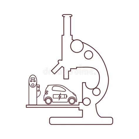 Microscope Electric Car Charging Station Stock Vector Illustration Of Equipment Microscope