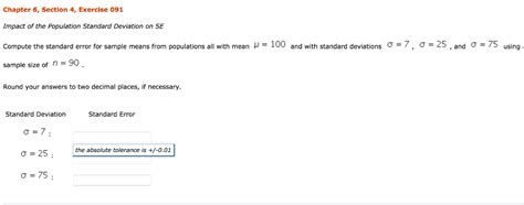 Solved Impact Of The Population Standard Deviation On Se