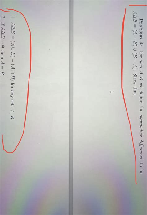 Solved Problem 4 For Sets Ab ﻿we Define The Symmetric