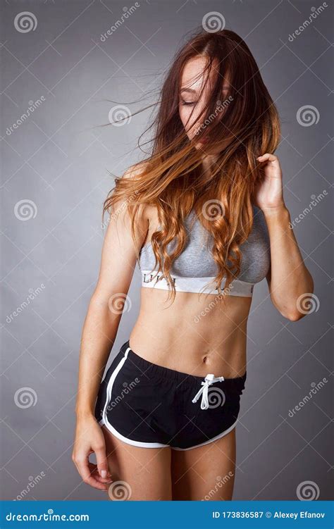 Young Athletic Girl Shows Off Her Body Stock Image Image Of Healthy