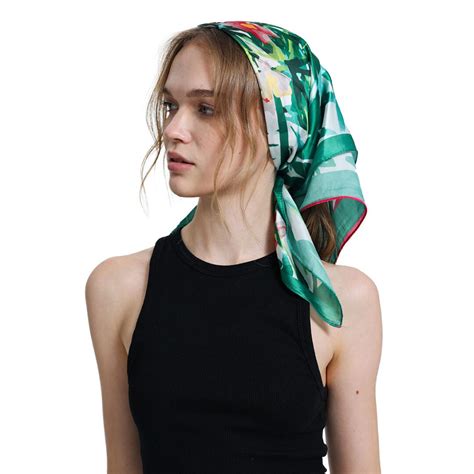 100 Pure Bandanasilk Head Scarfwoman Scarves For Hair