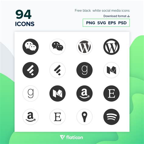 Black Social Media Icons