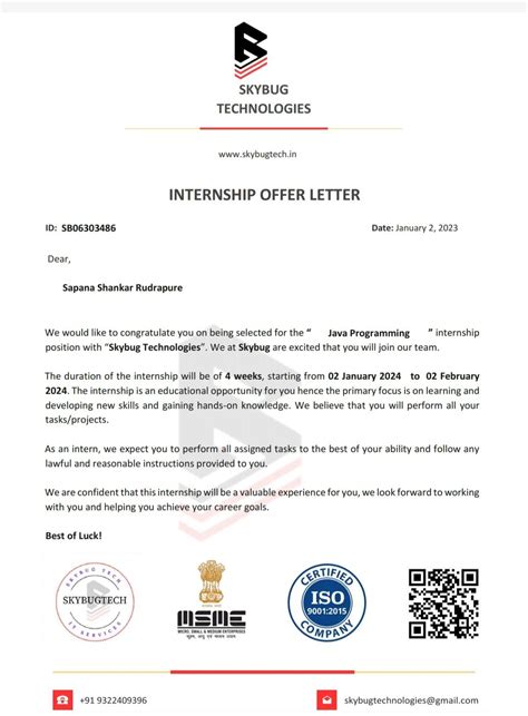 Sapna Rudrapure On Linkedin Opportunity Internship Javaprogramming