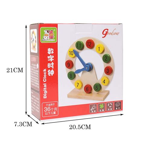 Wooden Toy Learn To Tell Time Wooden Digital Clock Vicedeal