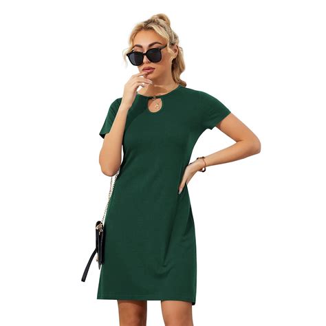 Rrhss Womens Summer Casual V Neck T Shirt Dresses Short Sleeve Loose