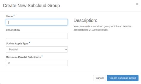 Create Subcloud Groups Using The Horizon Web Interface — Starlingx