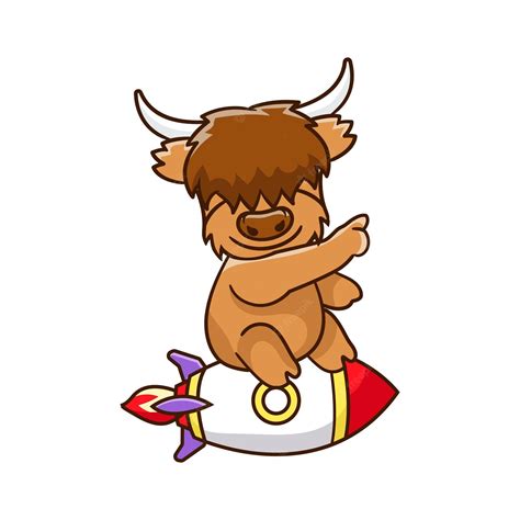 Premium Vector Cute Highland Cow Cartoon Clipart With Funny Pose