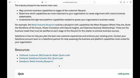 Salesforce Industry Blueprints Salesforce Trailhead Module Quiz Youtube