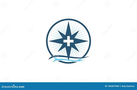 Charting Compass Course Guide Health Set Cartoon Vector 110791941