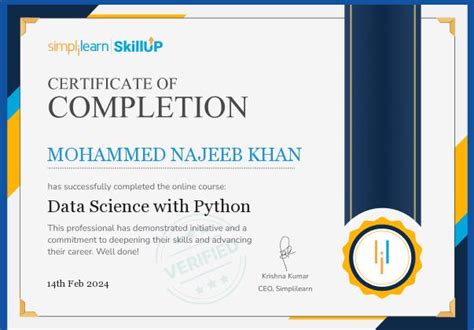 Mohammed Najeeb Khan Has Successfully Completed The Online Course Data
