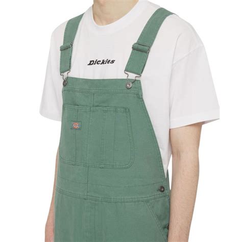 Dickies Duck Canvas Bib Stone Washed Dark Forest