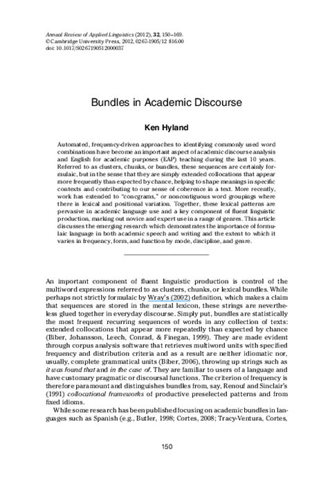 Pdf Bundles In Academic Discourse