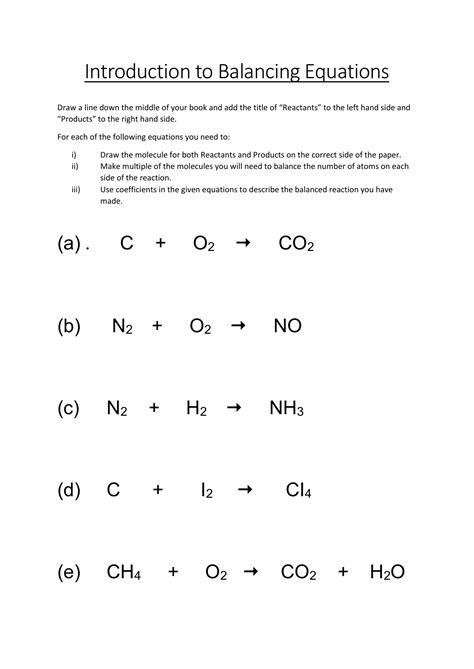 80 Balancing Chemical Equations Worksheets Answers 59 Printable Pdf