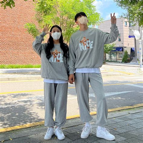 주문대란🫶🏼남녀공용 테디 곰돌이 커플 맨투맨 트레이닝복 세트 봄 가을 와이드 조거팬츠 츄리닝 셋업 키작녀 빅사이즈 캠핑룩 꾸안꾸 여행룩 편한 커플 시밀러룩