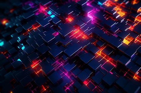Premium Photo Digital Color Technology Elements Pattern