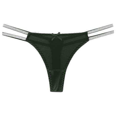 Underwear For Women Low Waist Satin Fabric Briefs Solid Color Cotton