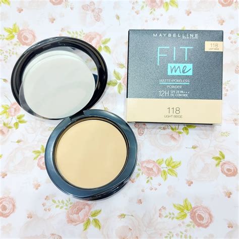 Jual Maybelline Fit Me Matte Poreless Powder 118 Light Beige 6g
