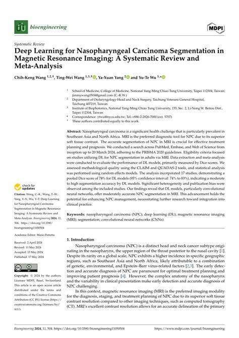 Pdf Deep Learning For Nasopharyngeal Carcinoma Segmentation In