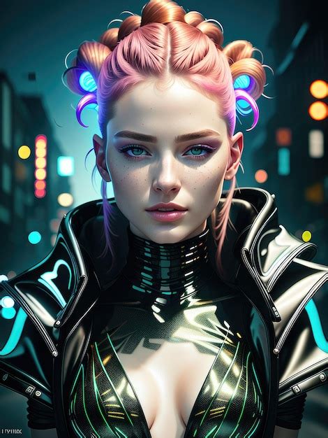 Premium Ai Image Fantastic Portrait Of A Girl With Multicolored Hair