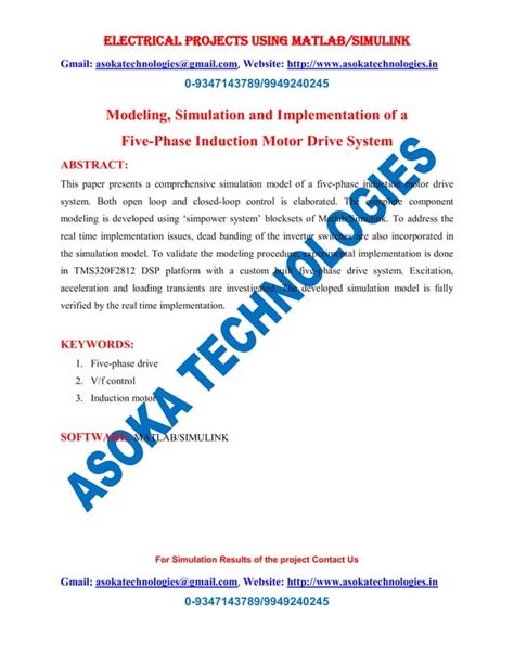 Modeling Simulation And Implementation Of A Five Phase Induction Motor