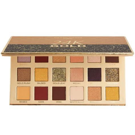 پالت سایه 18 رنگ رولوشن مدل 24 گلد Revolution Pro 24KGold Eyeshadow
