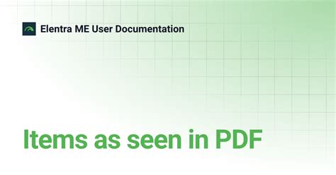 items as seen in pdf elentra me user documentation