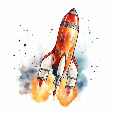 Premium Ai Image Beautiful Rocket Transportation Clipart Illustration