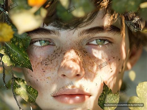 Ai创作图雀斑脸 带雀斑的 3d效果男孩 质感合成风 森系外区 Cgi渲染 欧美男孩 脸部特效 植物化妆 斑脸 阳光少年 阳光下的小男孩 植物性美容 夏天的脸 脸部特写部位 昵图网