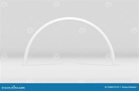 White Arch Foundation 3d Curved Column Product Presentation Showcase Metallic Decor Realistic