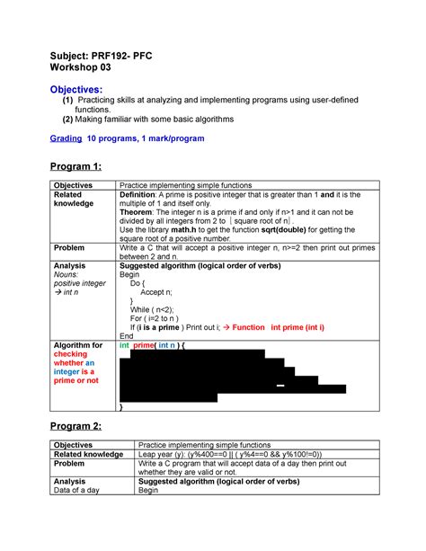 Workshop 03 áddad Subject Prf192 Pfc Workshop 03 Objectives 1