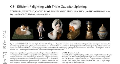 GS 3 Efficient Relighting With Triple Gaussian Splatting AI For