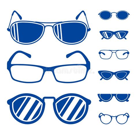 Set Of Sunglasses Icon Vector Template Eyeglasses Geek Glasses