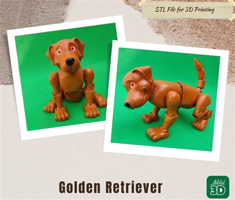 Golden Retriever Stl Dog Stl File For 3d Printing Puppy 3d Etsy
